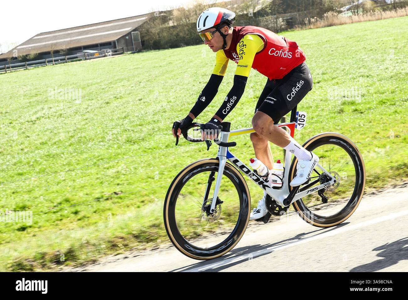 Wevelgem, Belgium. 30th Mar, 2025. French Alexis Renard of Cofidis ...