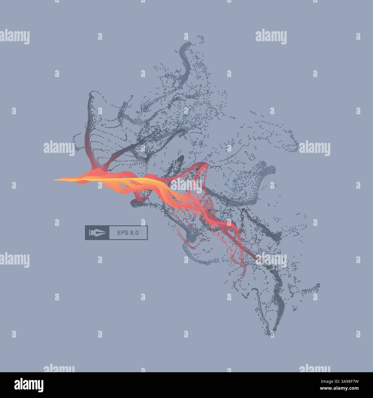 Array with Dynamic Emitted Particles. Water Splash Imitation. Abstract ...
