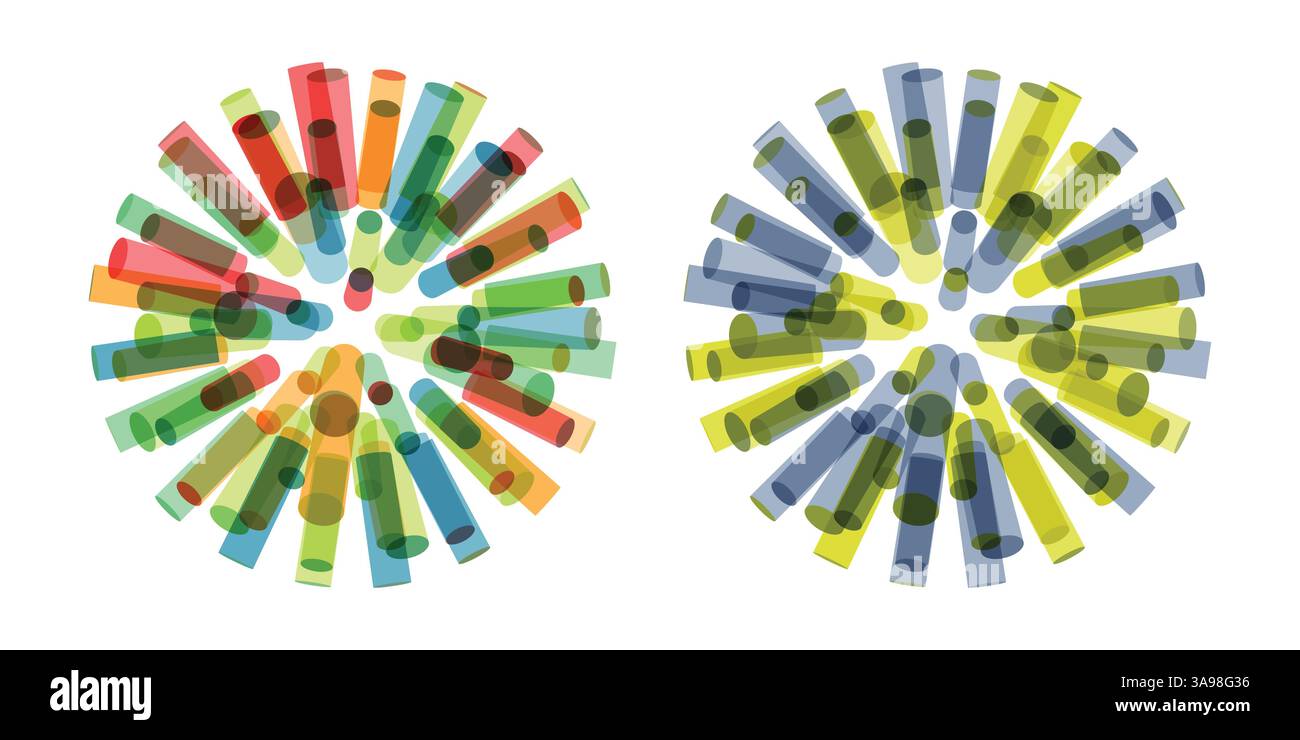 3d background, cylinders. Molecular structure, symbol. Graphic design ...