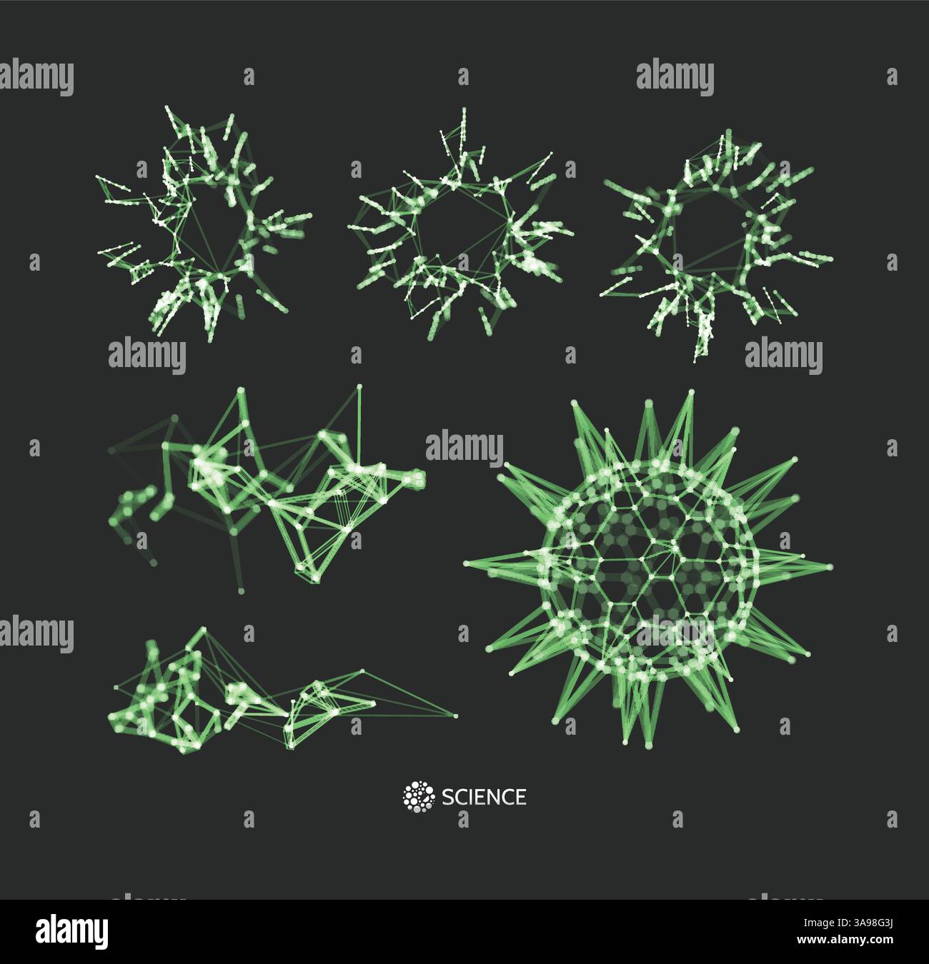 3d Connection Structure Futuristic Technology Style Vector Illustration For Science Chemistry