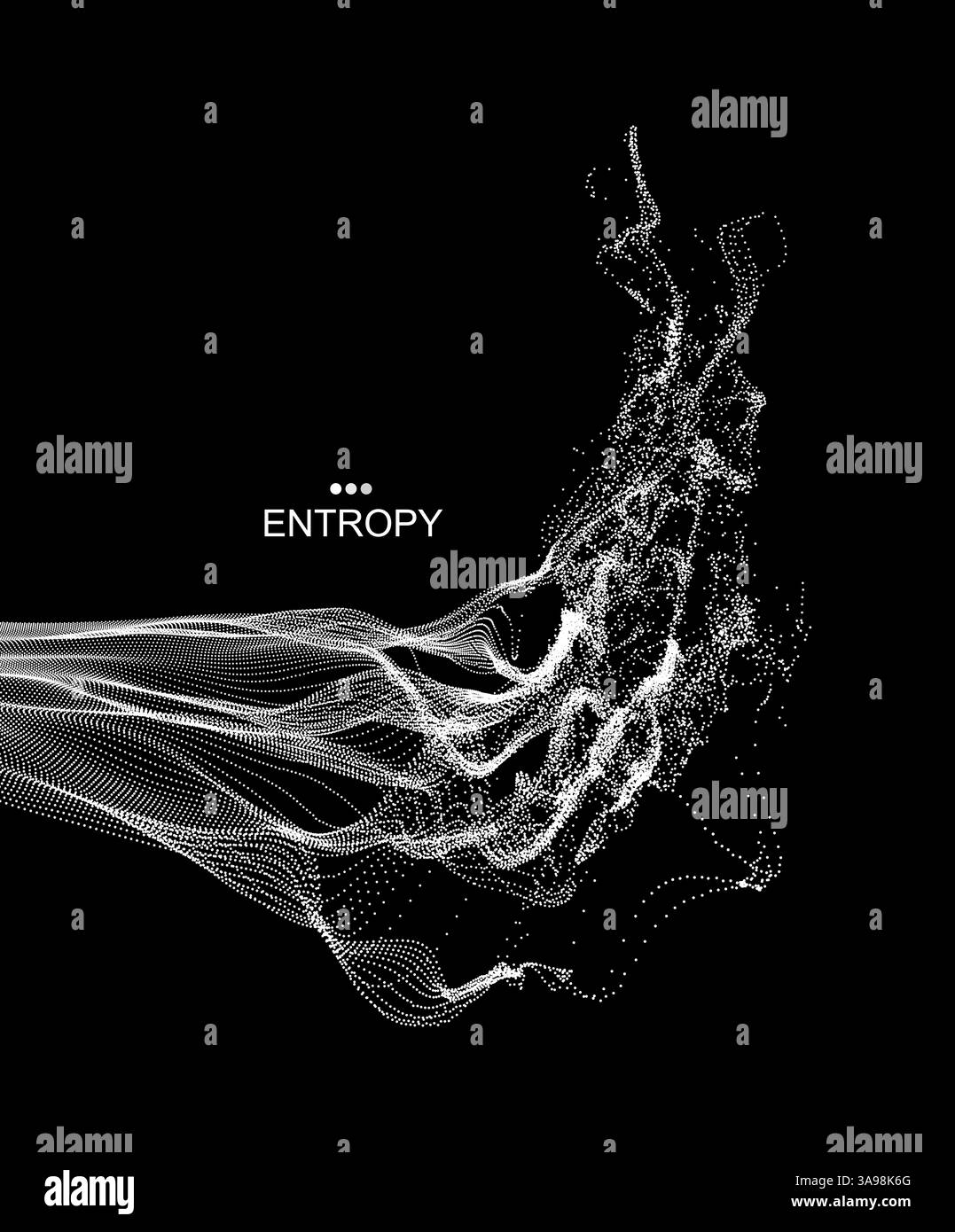 Array with Dynamic Emitted Particles. Water Splash Imitation. Abstract Background. Vector ...