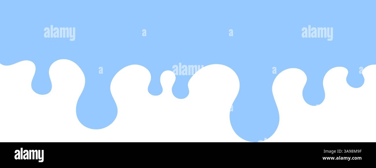 Abstract dripping blue paint pattern on a white background, suitable ...