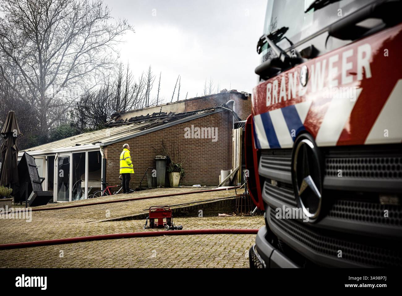 NULAND - Damage to an old building in the center of Nuland where a very ...