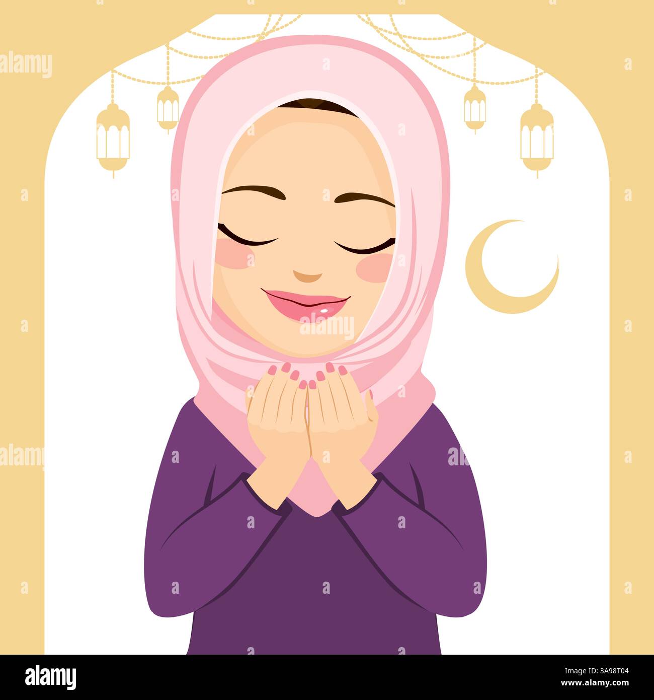 Portrait muslim asian woman Stock Vector Images - Alamy