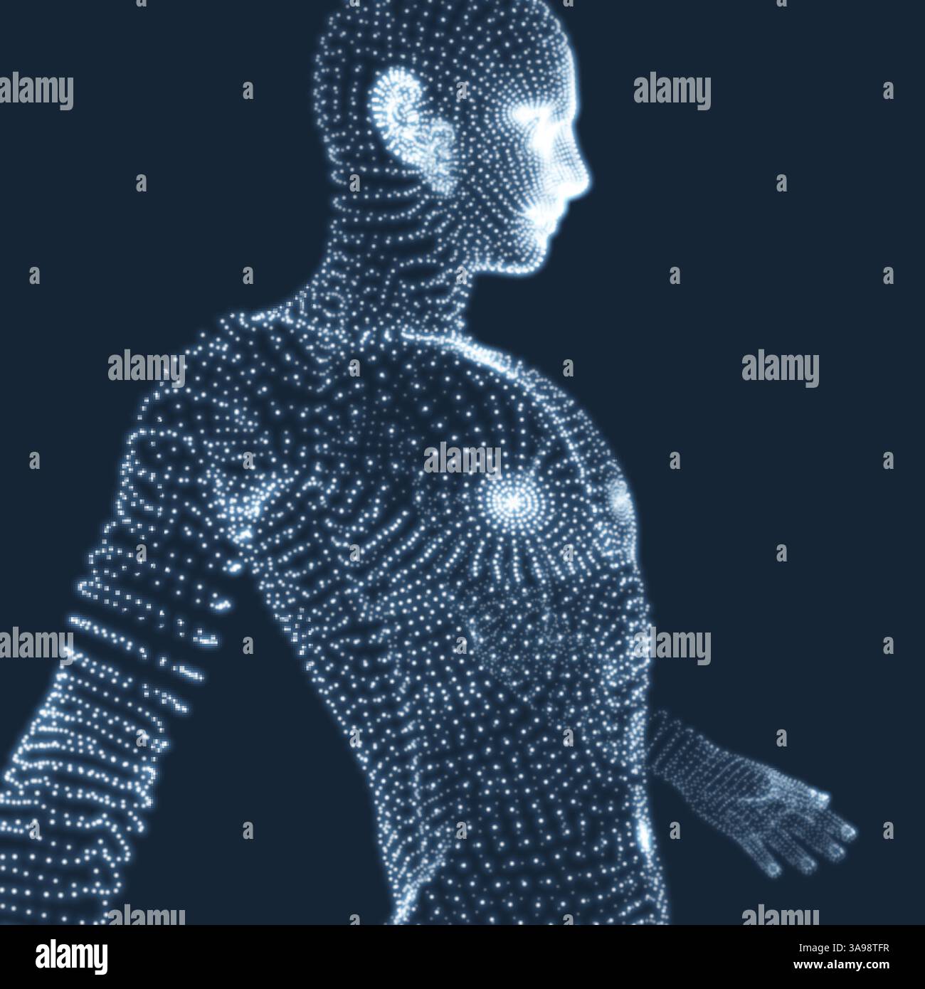 3D Model of Man. Human Body. Design Element. Vector Illustration Stock ...