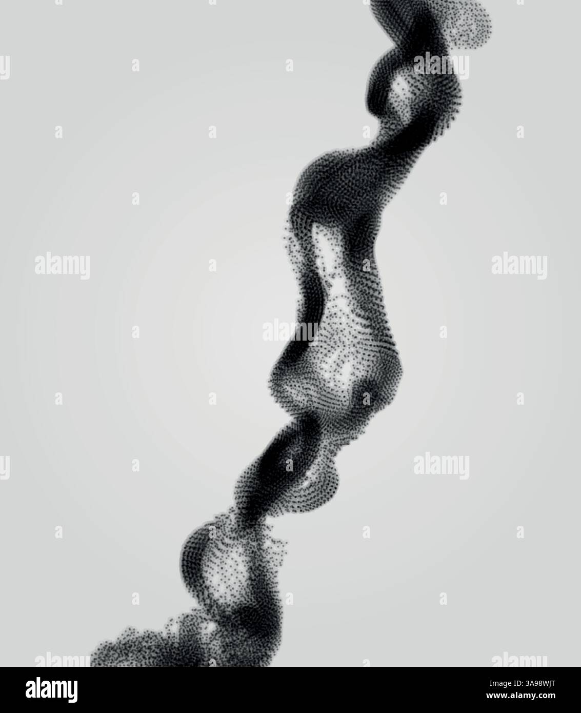 Array with Dynamic Emitted Particles. Flowing Particle Waves. Abstract Science or Technology ...