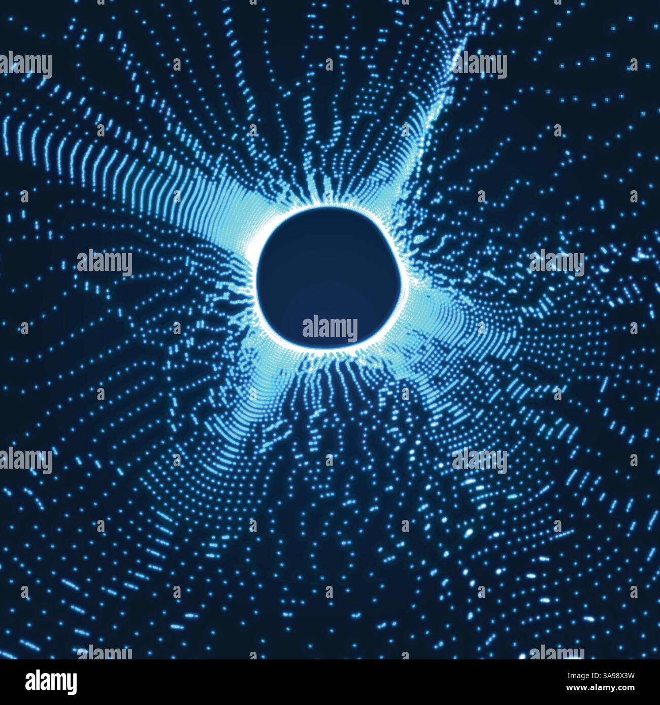 Space vortex. Black hole made from Flying Particles. Abstract Background. 3D Vector Illustration ...