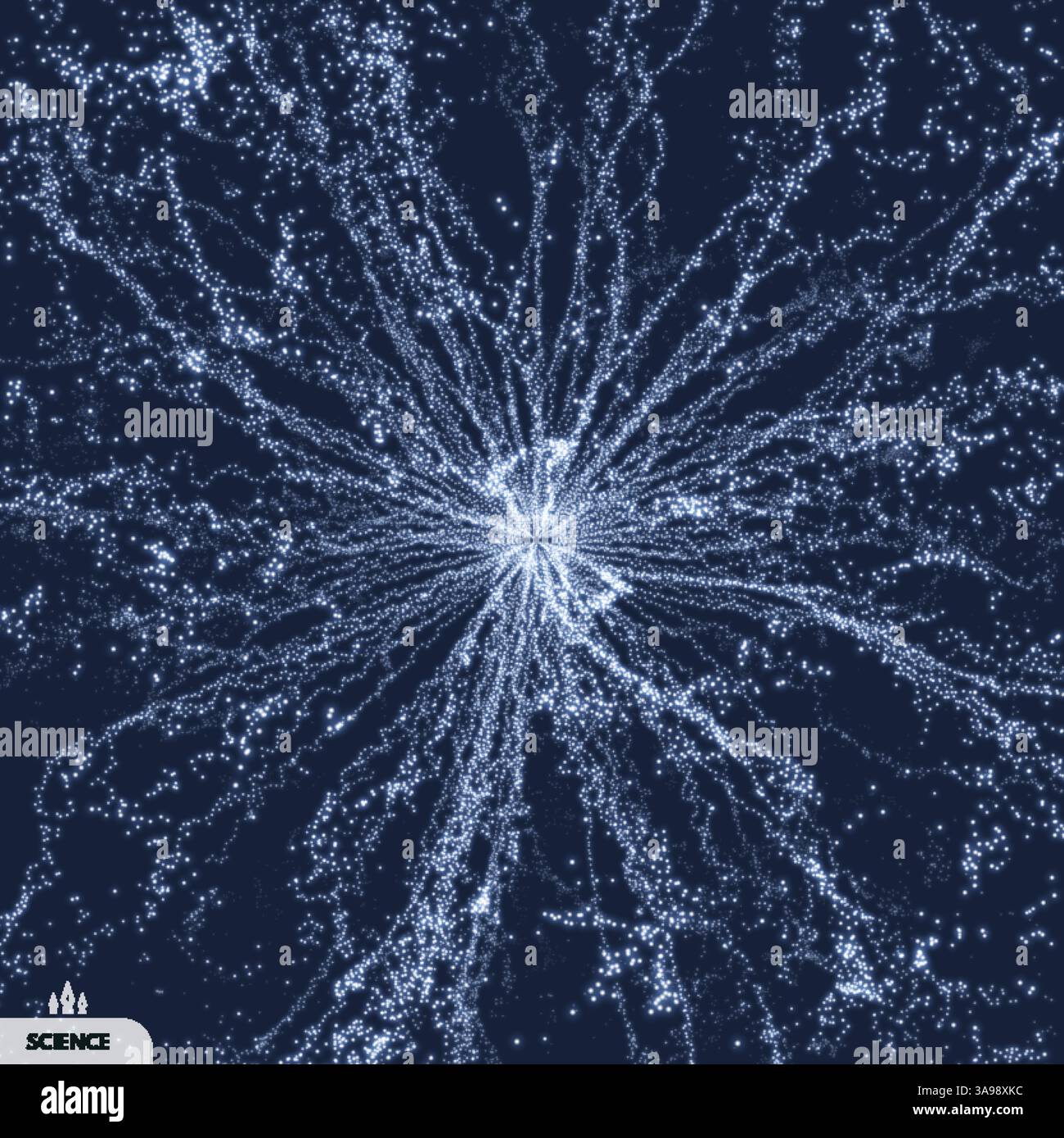 Abstract science or technology background. Array with dynamic particles. Vector illustration ...