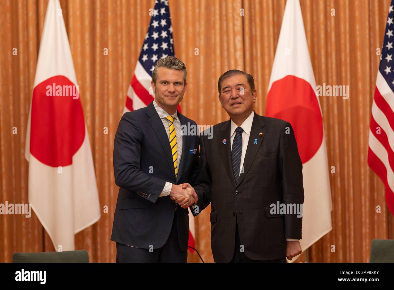 Tokyo, Japan. 30th Mar, 2025. US Secretary of Defense Pete Hegseth ...