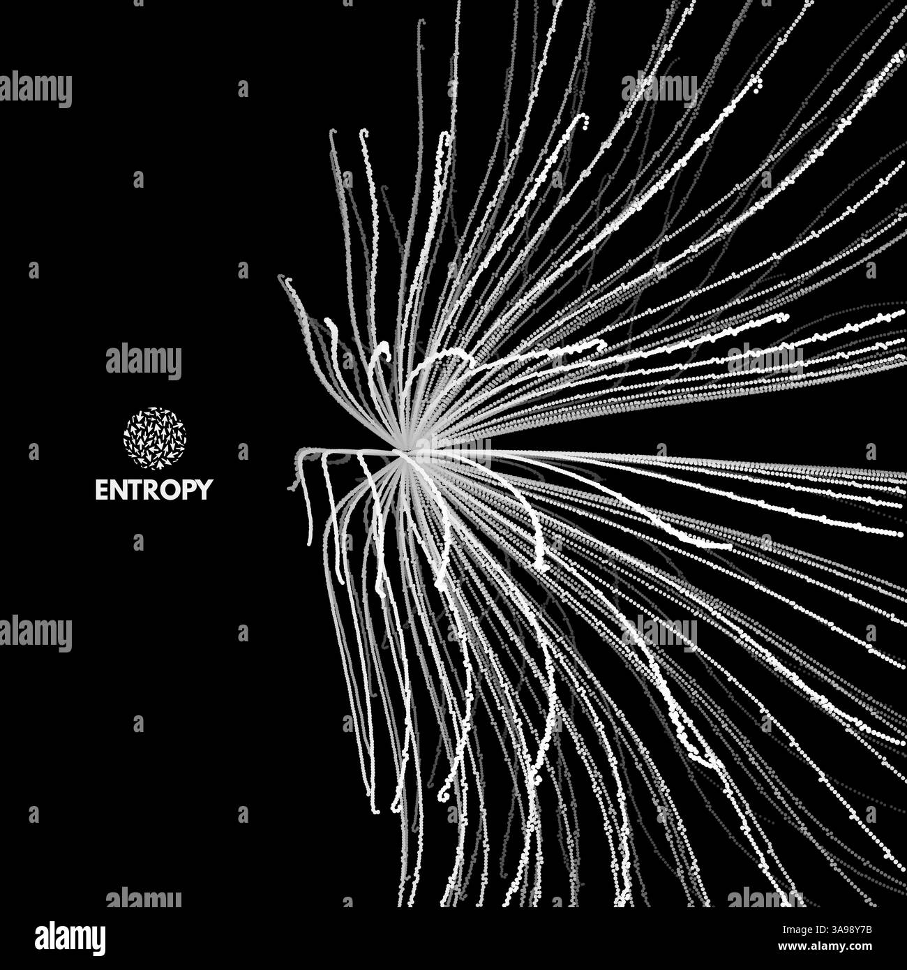 Array with dynamic particles. 3d futuristic technology style. Abstract background. Vector ...