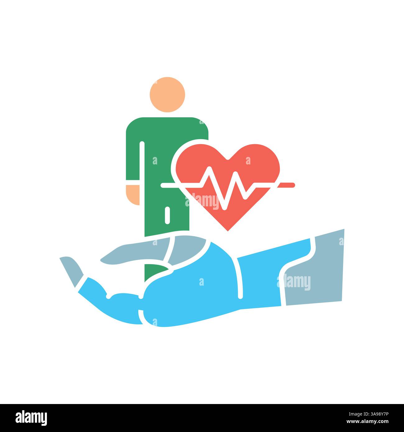 AI individual patient treatment black line icon for digital and print ...