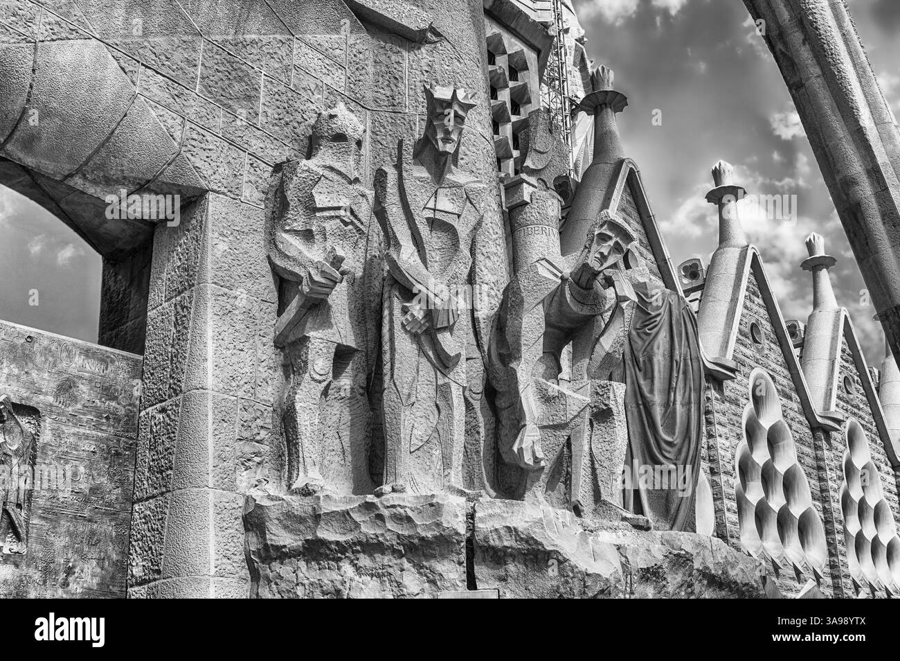 BARCELONA - AUGUST 9: Detail of the Passion Facade of the Sagrada ...