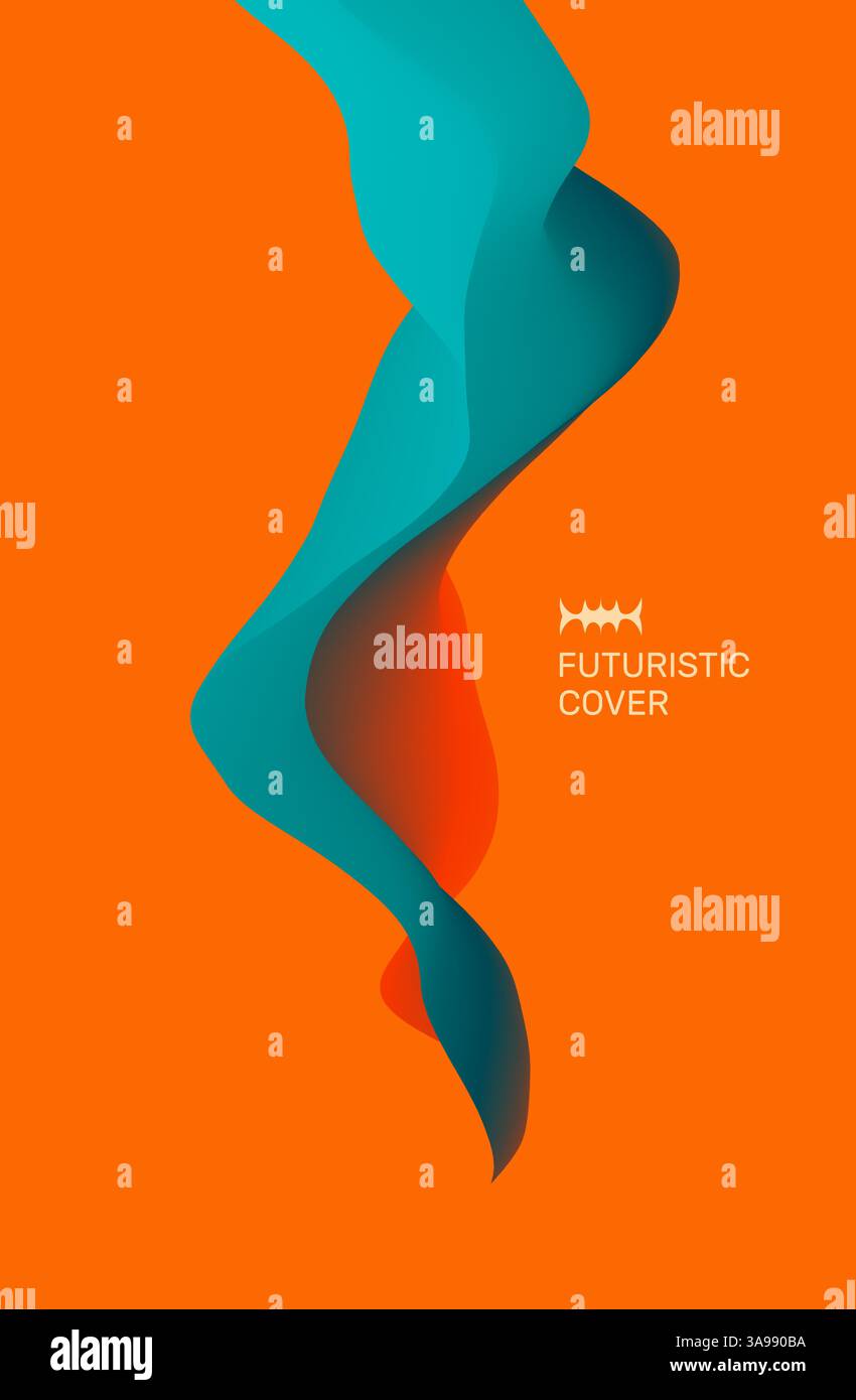 3d wavy background. Dynamic effect. Abstract vector illustration. Design template. Modern ...