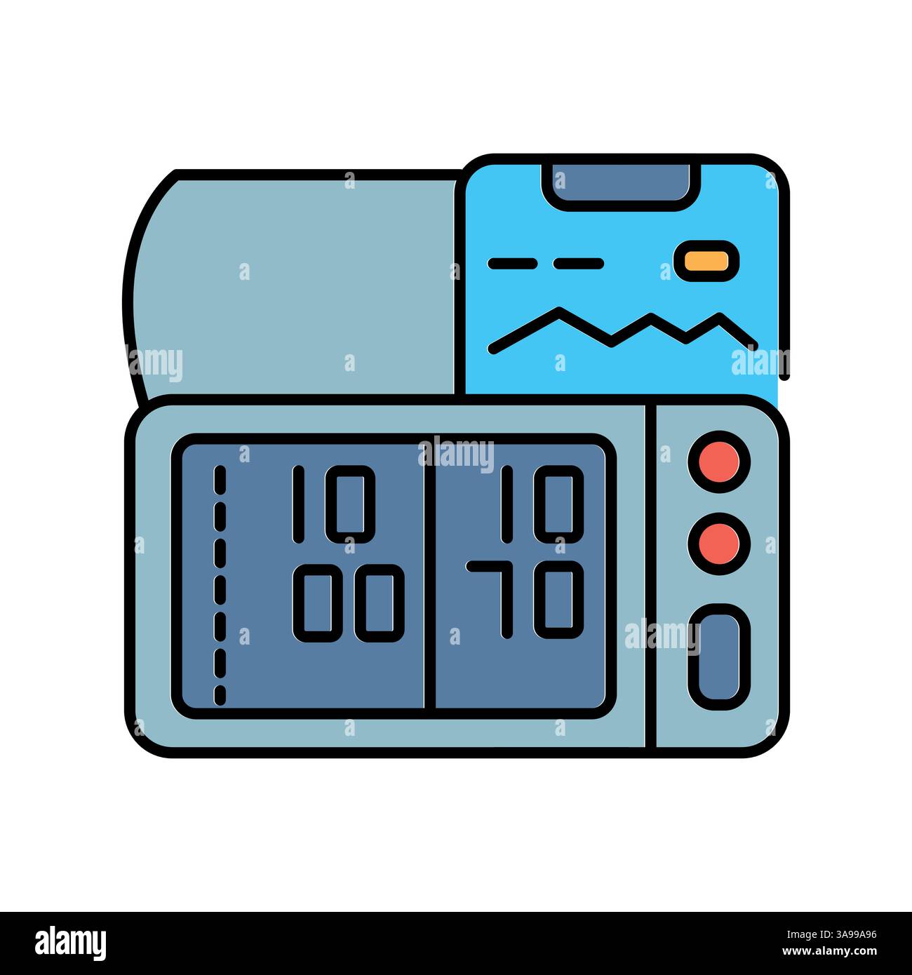 smart blood pressure monitor black line icon for digital and print ...