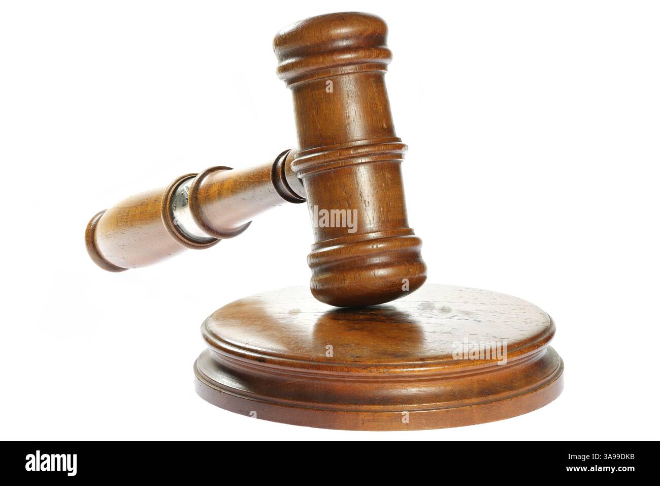wooden gavel with sound block isolated on white background Stock Photo ...
