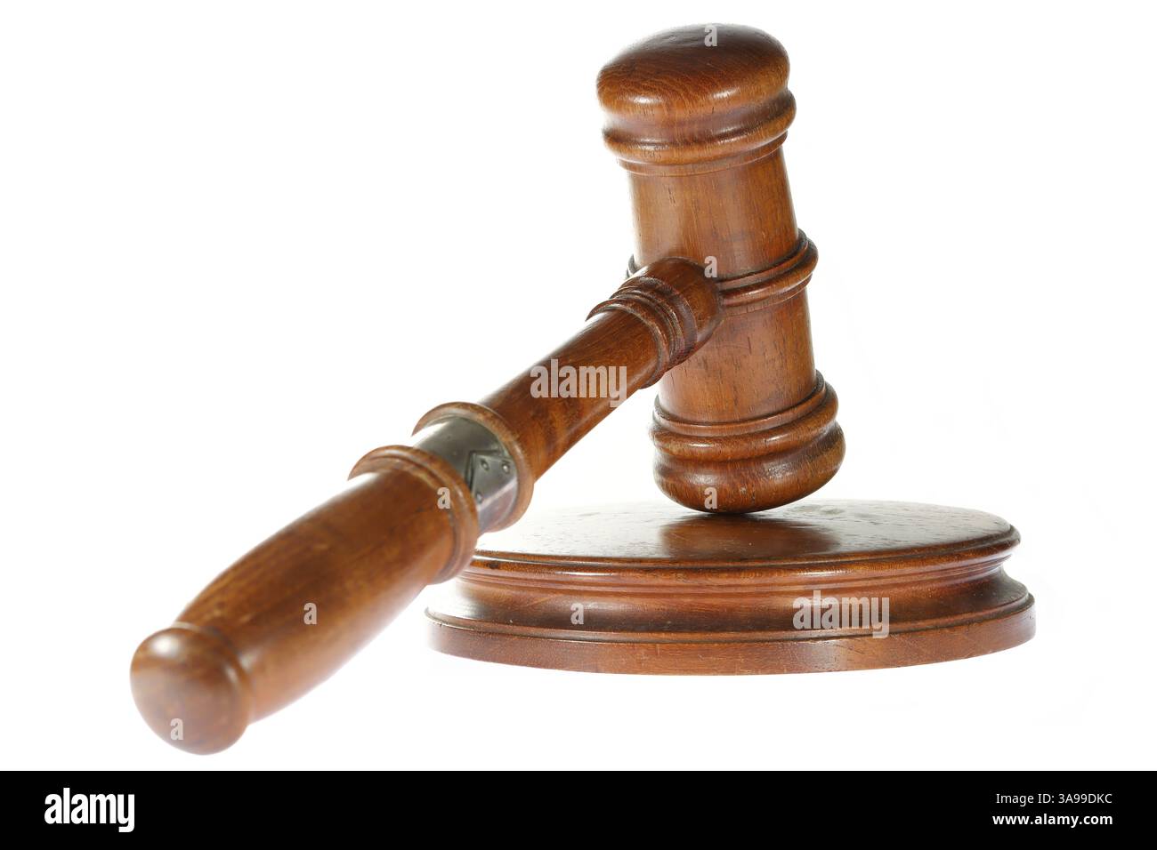 wooden gavel with sound block isolated on white background Stock Photo ...