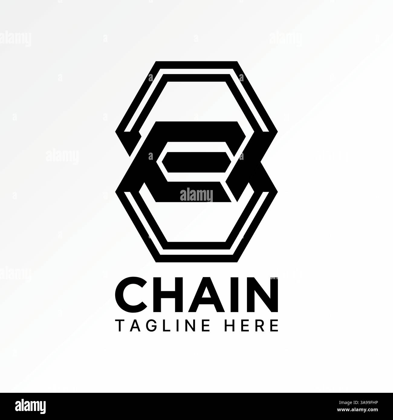 Logo design graphic concept creative premium vector stock image top sell connetcted two hexagon ...