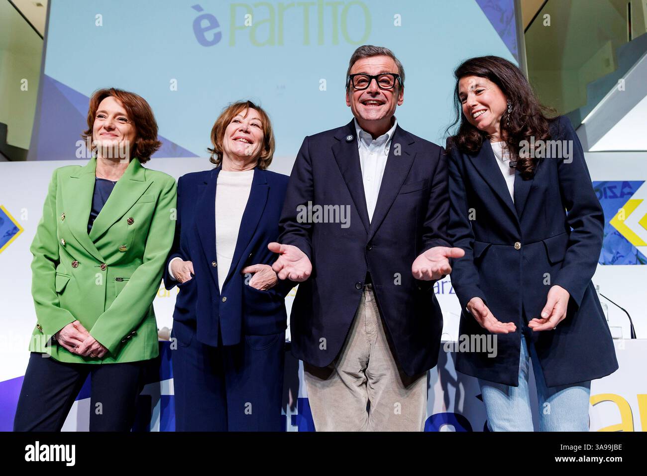Roma, Italia. 30th Mar, 2025. Carlo Calenda e, da sx, Elena Bonetti ...