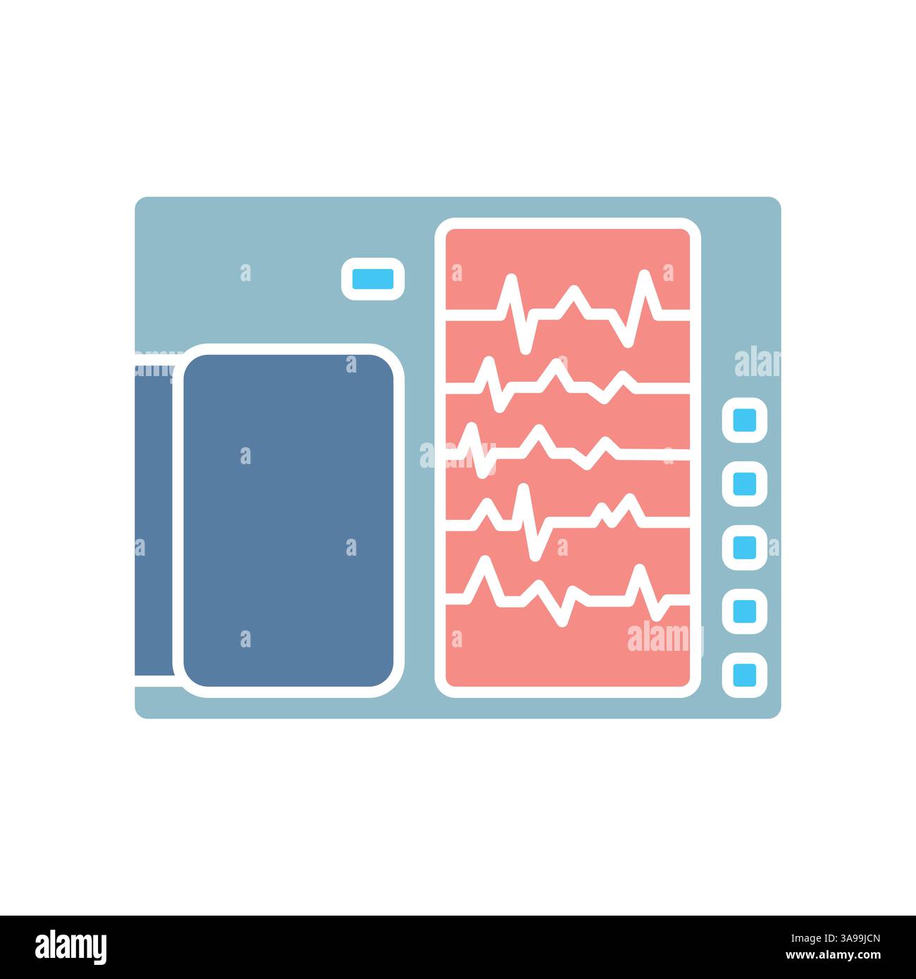 Portable electrocardiograph black line icon for digital and print ...