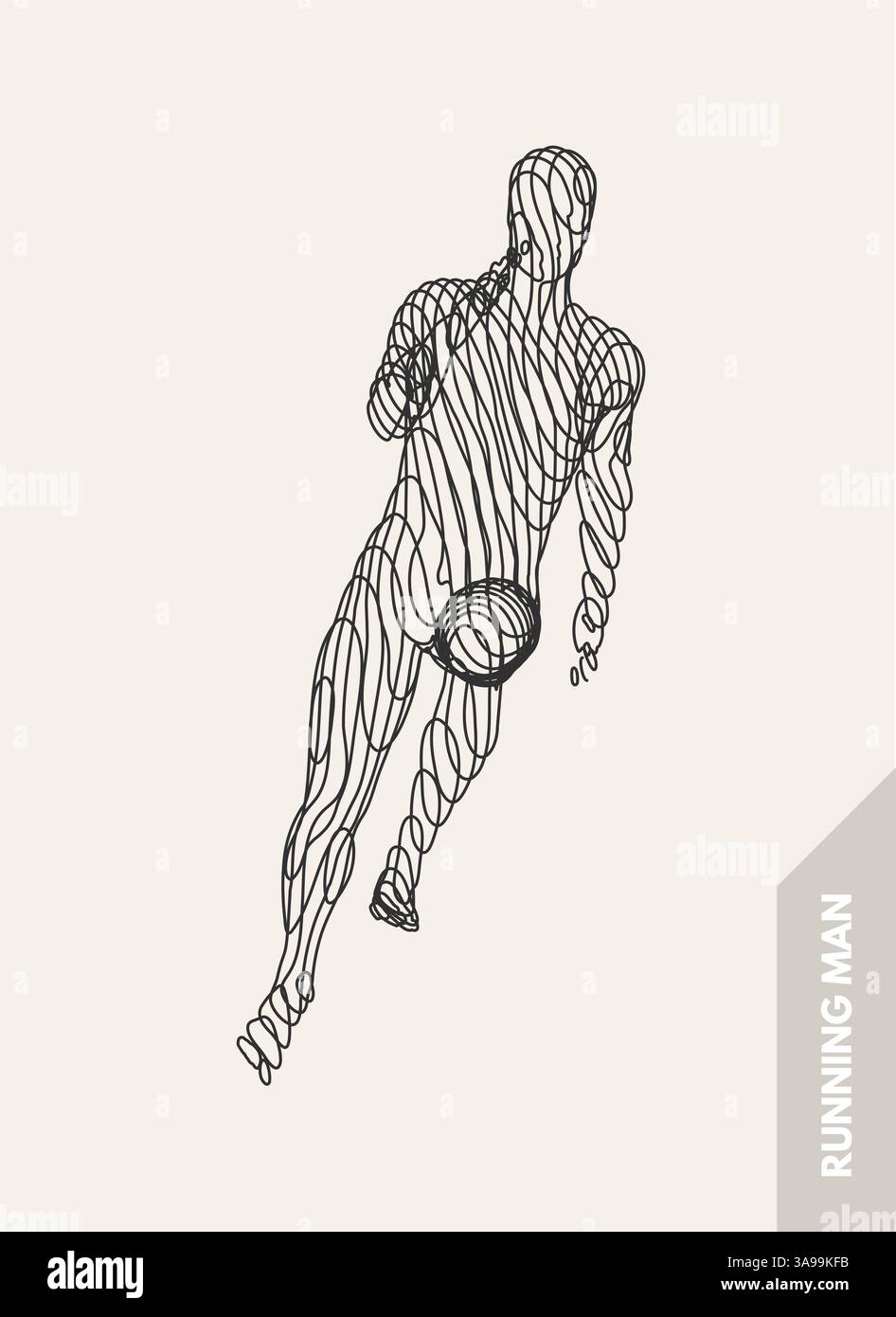 3d running man. Design for sport, business, science and technology ...