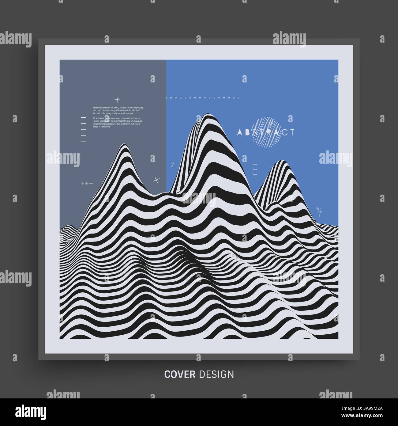 Landscape background. Terrain. Pattern with optical illusion. 3D Vector ...