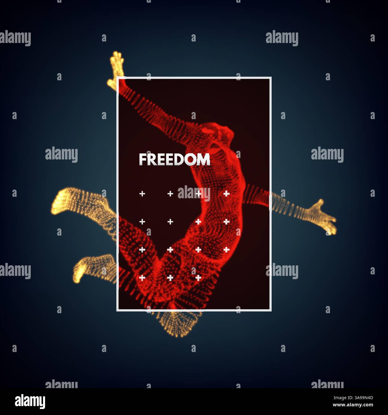 Business, freedom or happiness concept. 3d model of man. Human body ...