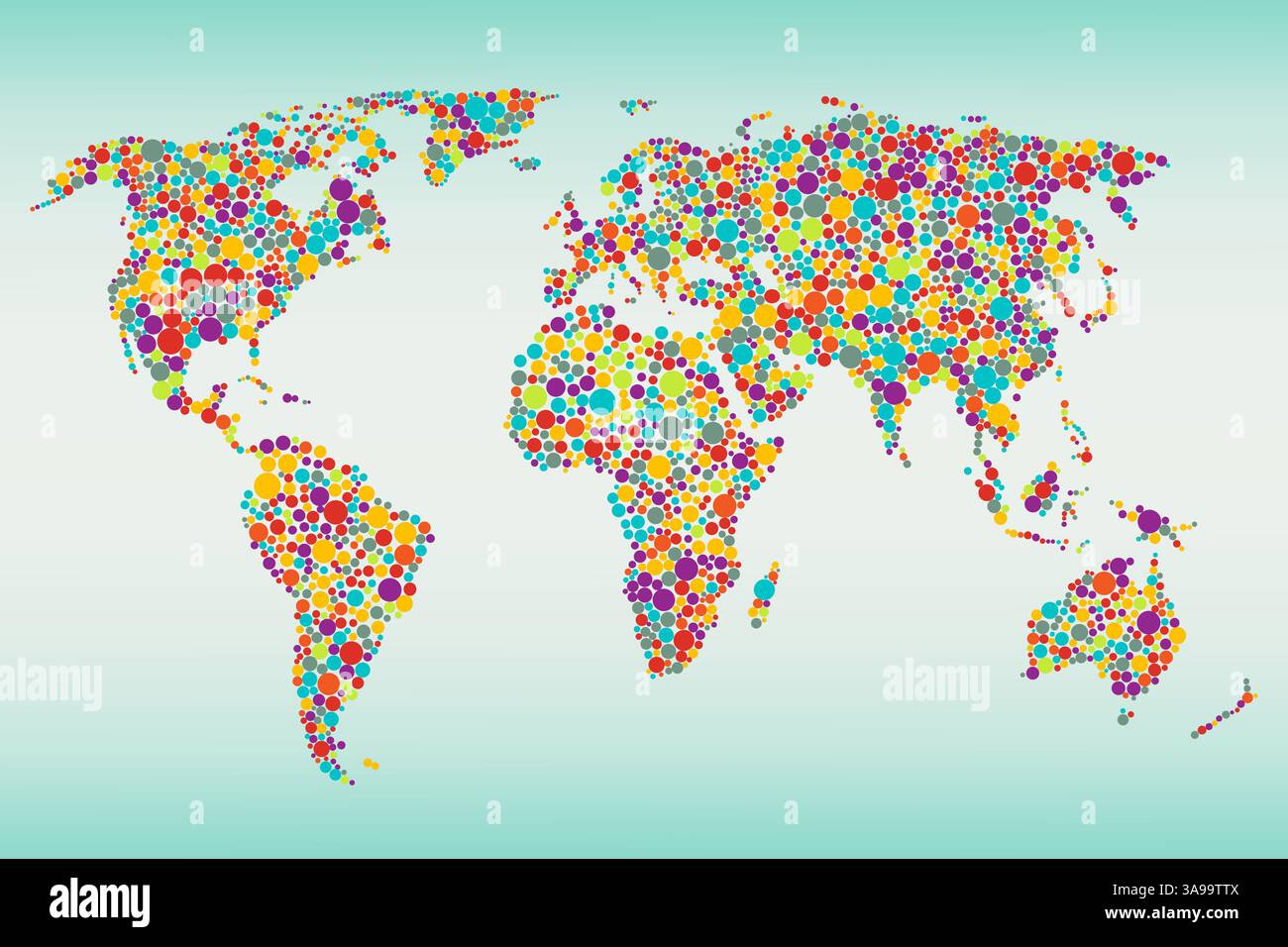 Multicolored dots world map. Easy colors change Stock Vector Image ...