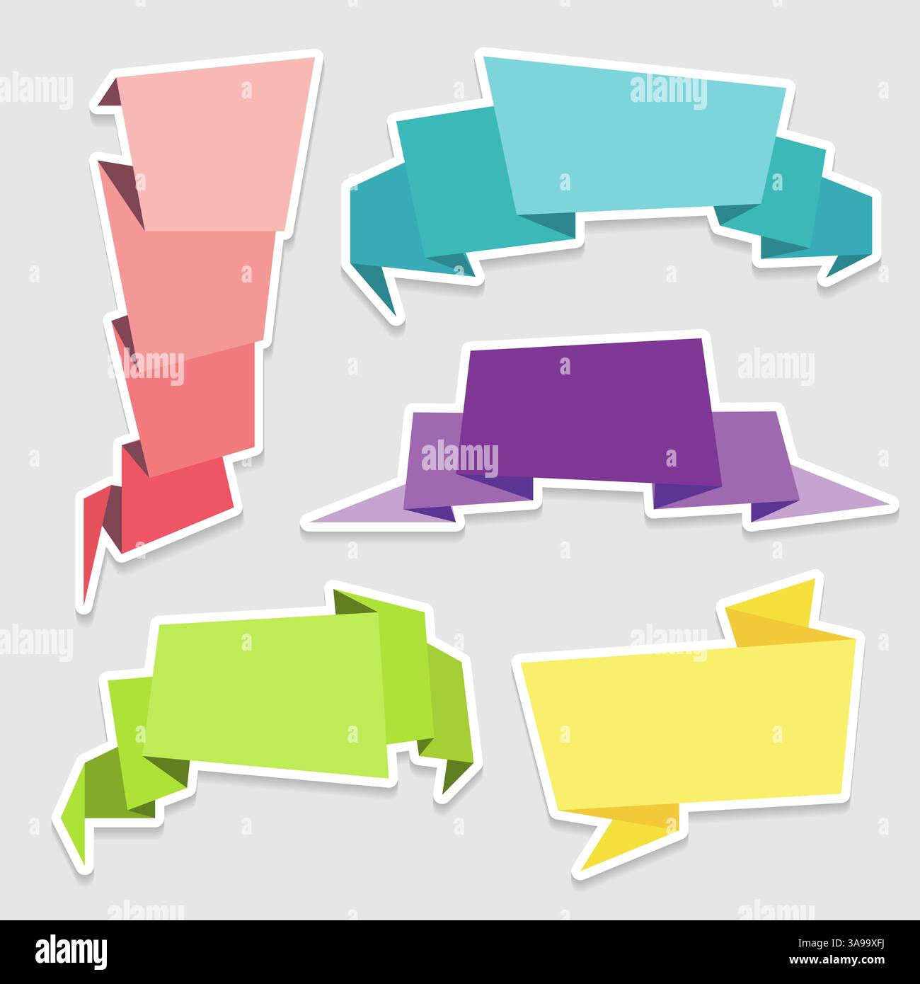 Set of colorful origami abctract paper banners Stock Vector Image & Art ...