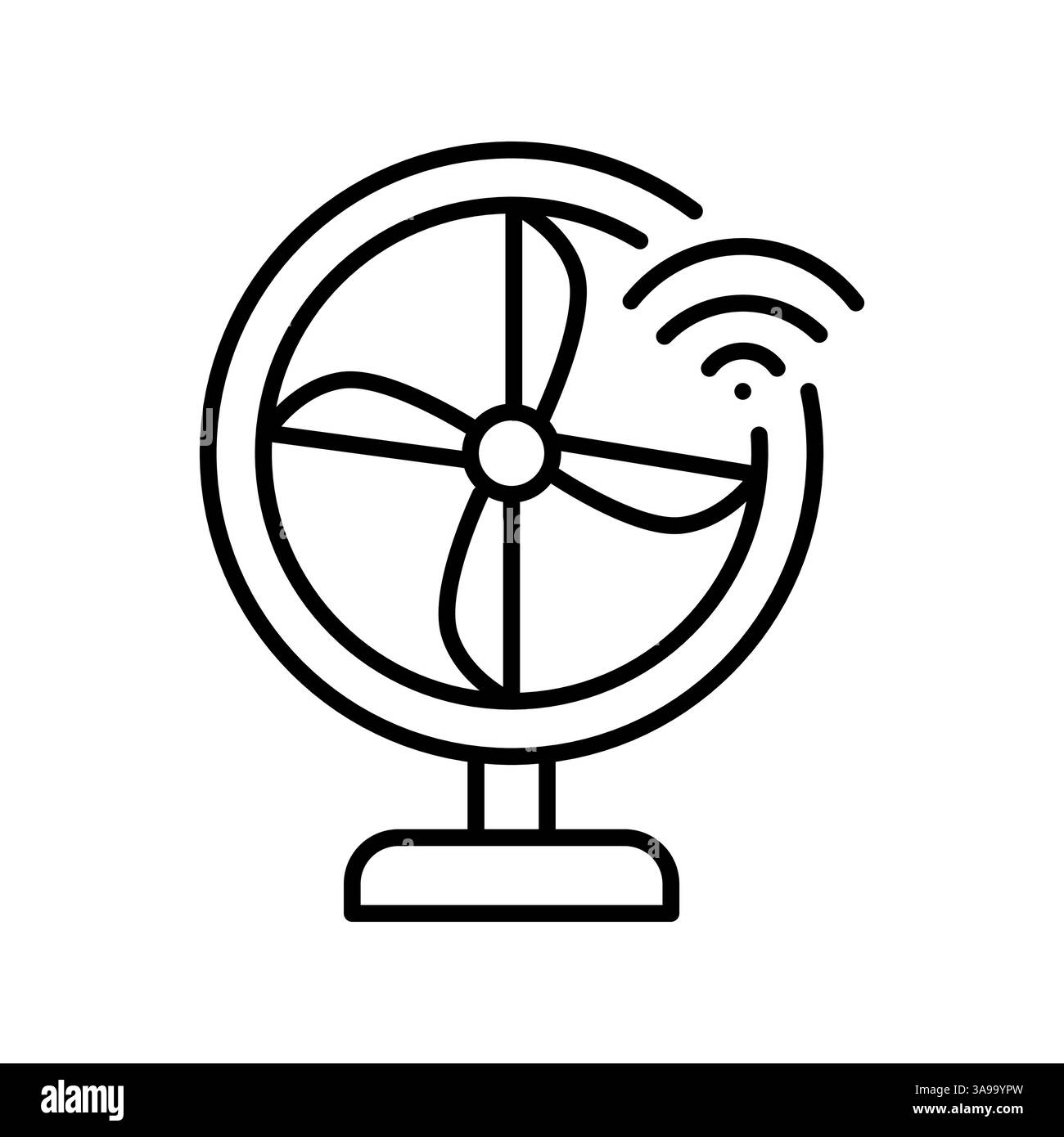 smart fan black line icon for digital and print projects. Minimal clean ...