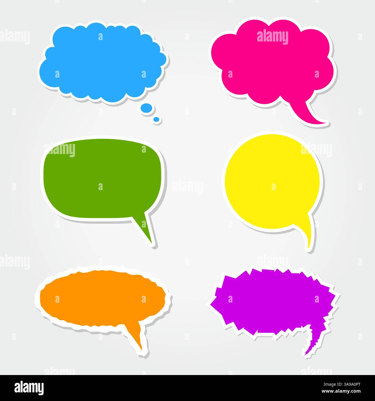 Collection of 6 colorful speech bubbles icons Stock Vector Image & Art ...