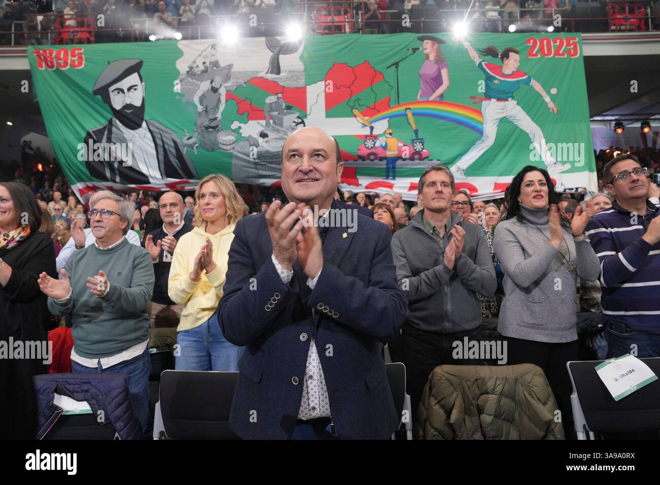The former president of the EBB of the PNV, Andoni Ortuzar, during the ...