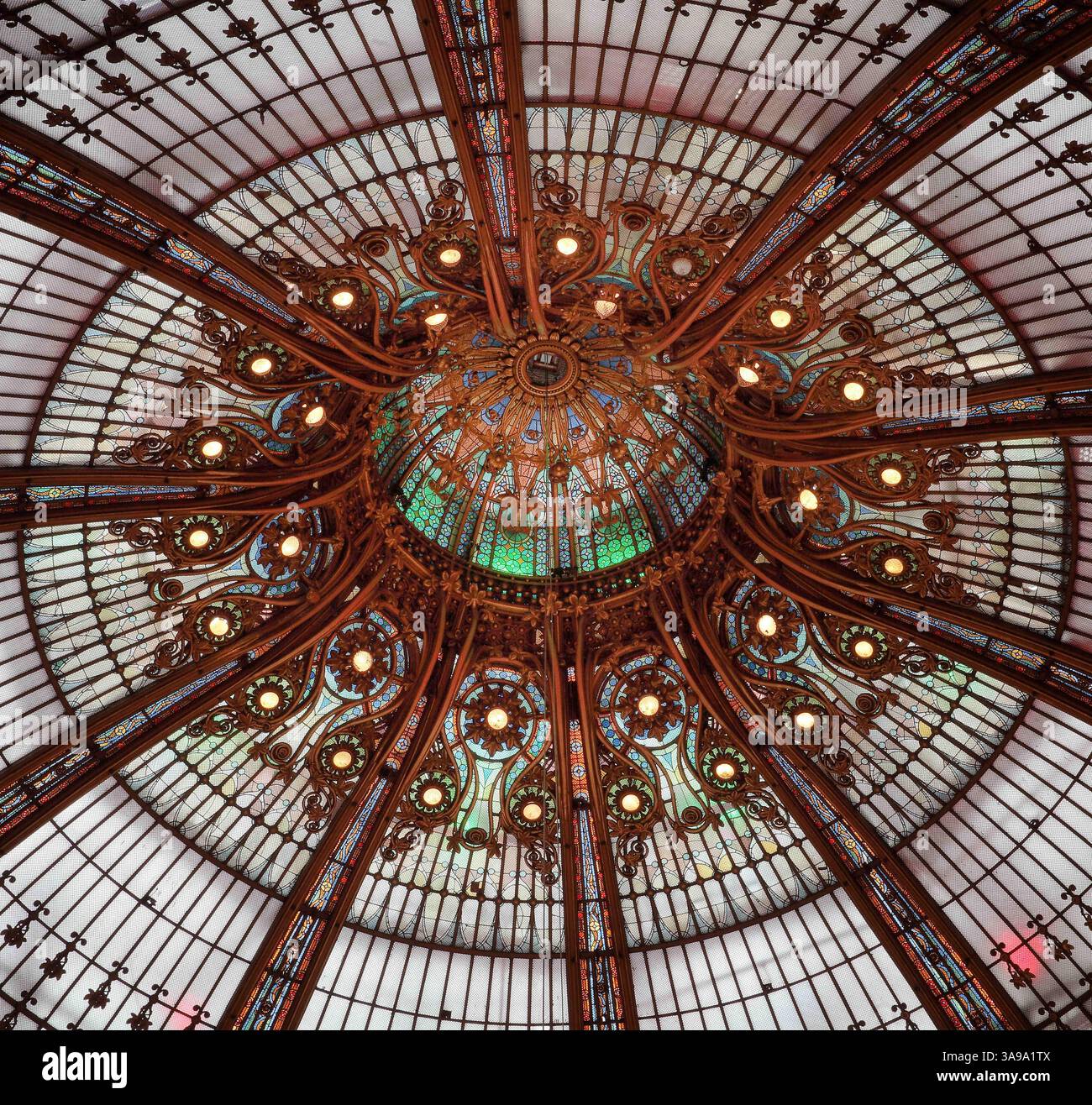 May 2, 2015 - Paris, France - Dome of the department store Galeries ...