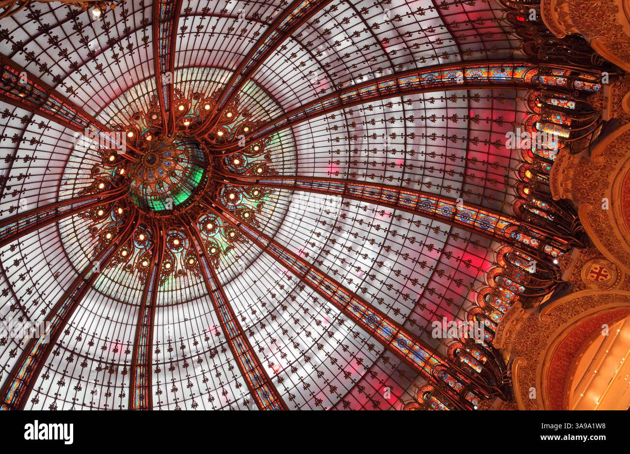 May 2, 2015 - Paris, France - Dome of the department store Galeries ...