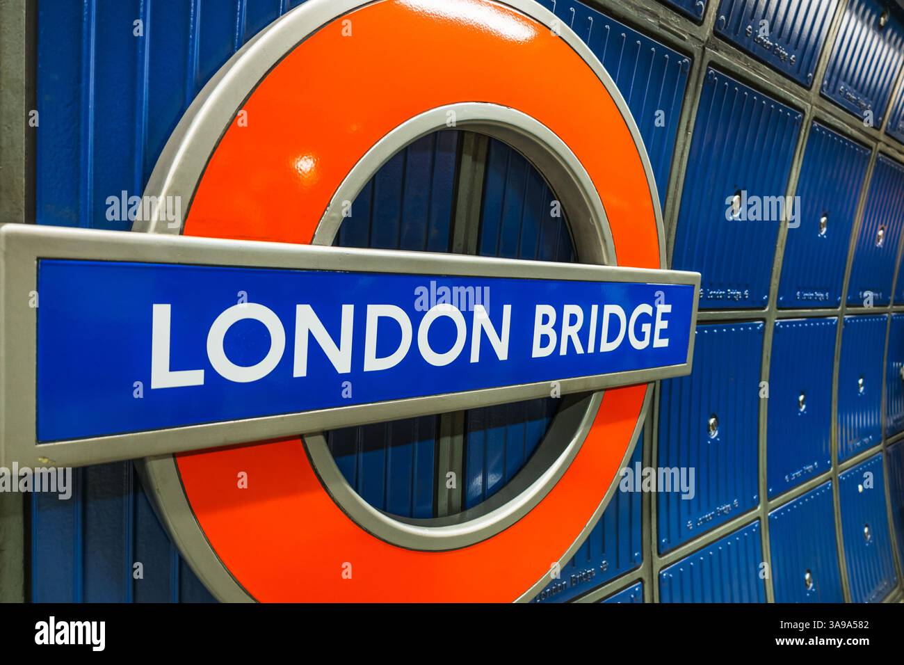London Bridge Iconic London Underground Red Tube Sign. London, UK, 17 ...