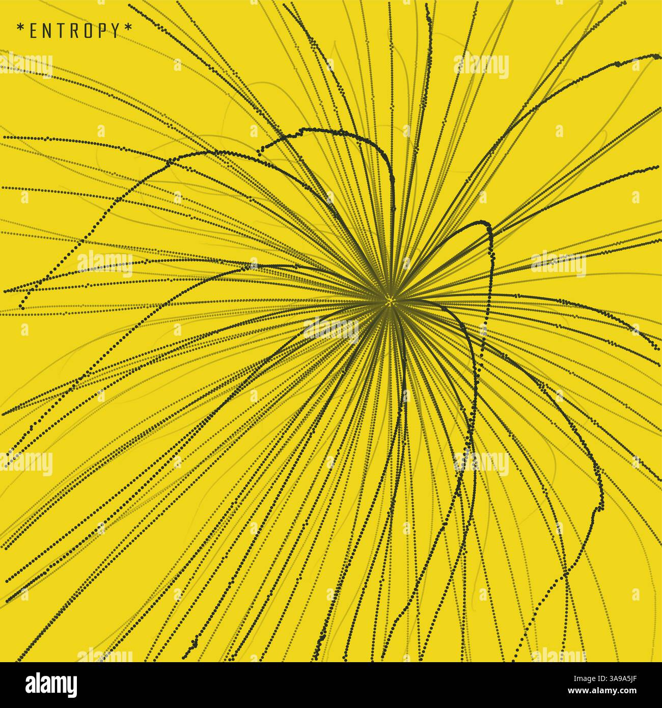 Point explode. Array with dynamic emitted particles. 3d technology style. Abstract background ...