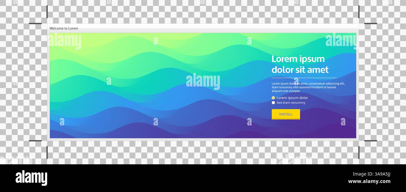 Website or mobile app landing page. Abstract background with dynamic ...