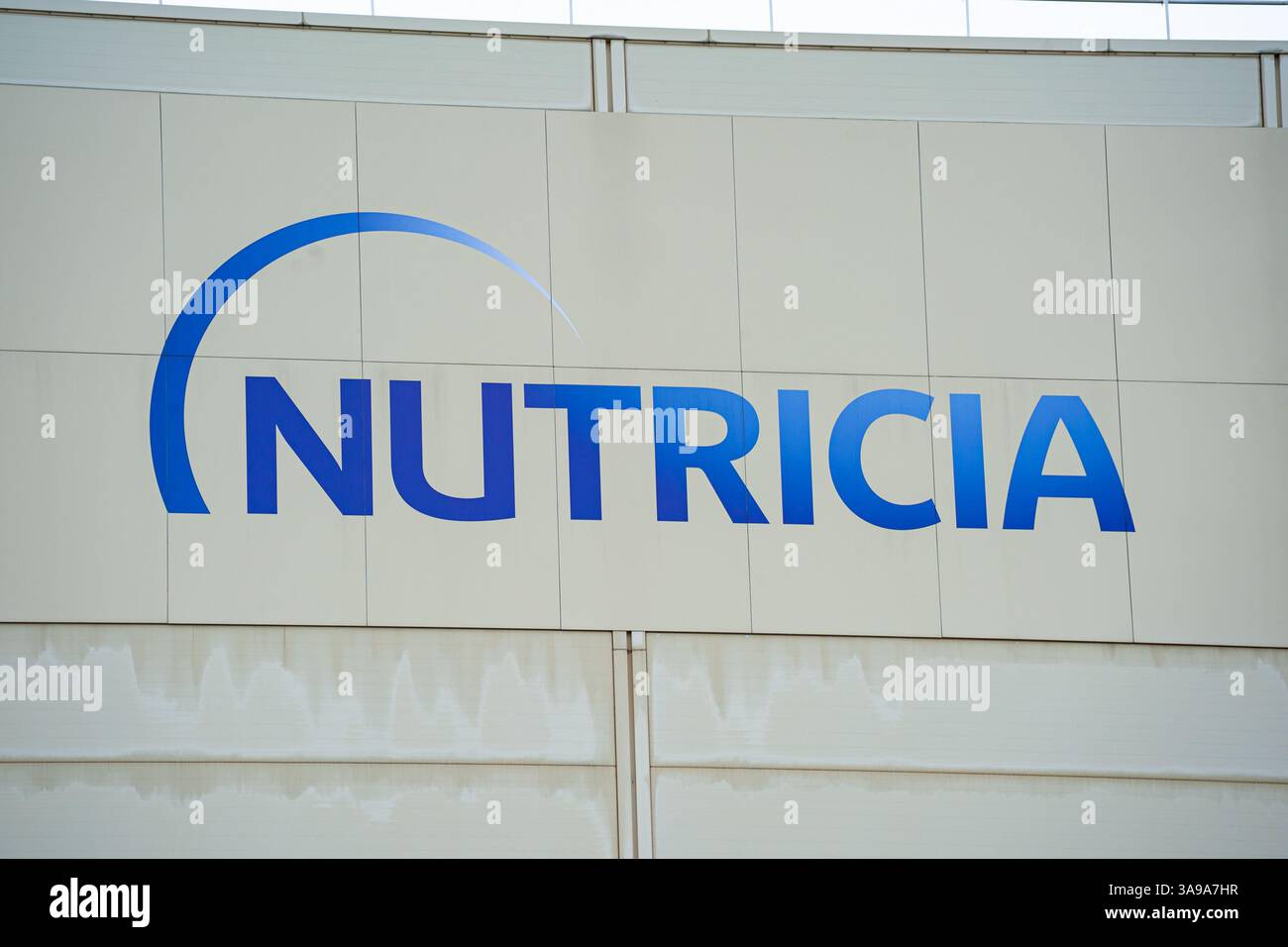 Name of Nutricia, part of Danone brand on a factory in Zoetermeer, The ...