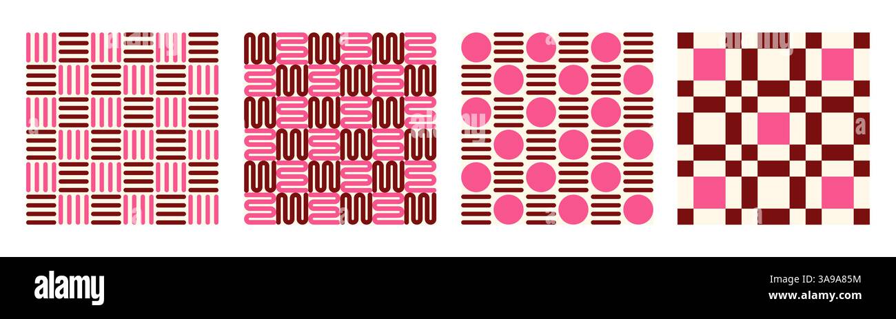 set of geometric abstract shapes pattern background, seamless elements ...