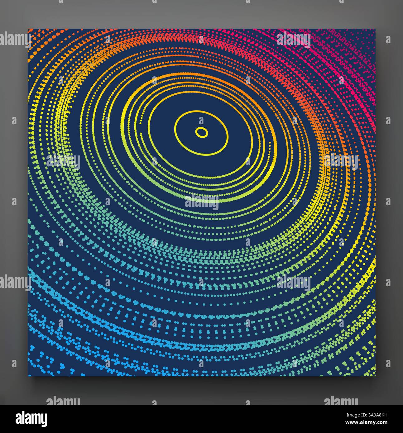 Abstract Circular Background With Dynamic Dots Radial Structure For Science Or Technology