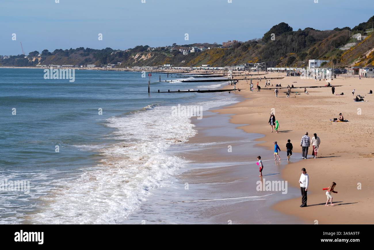 People enjoying the spring sunshine on Bournemouth beach. Picture date ...
