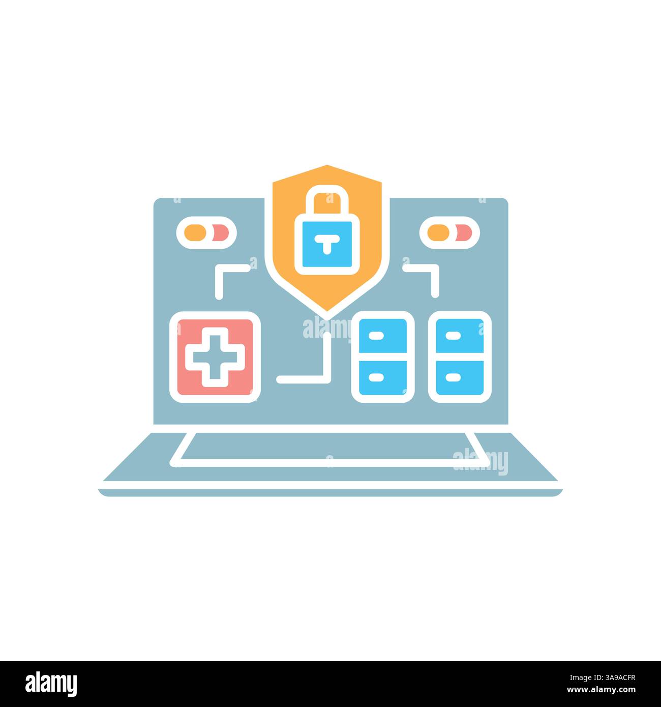 Cybersecurity in medicine line icon. Vector isolated element. Editable stroke Stock Vector Image ...