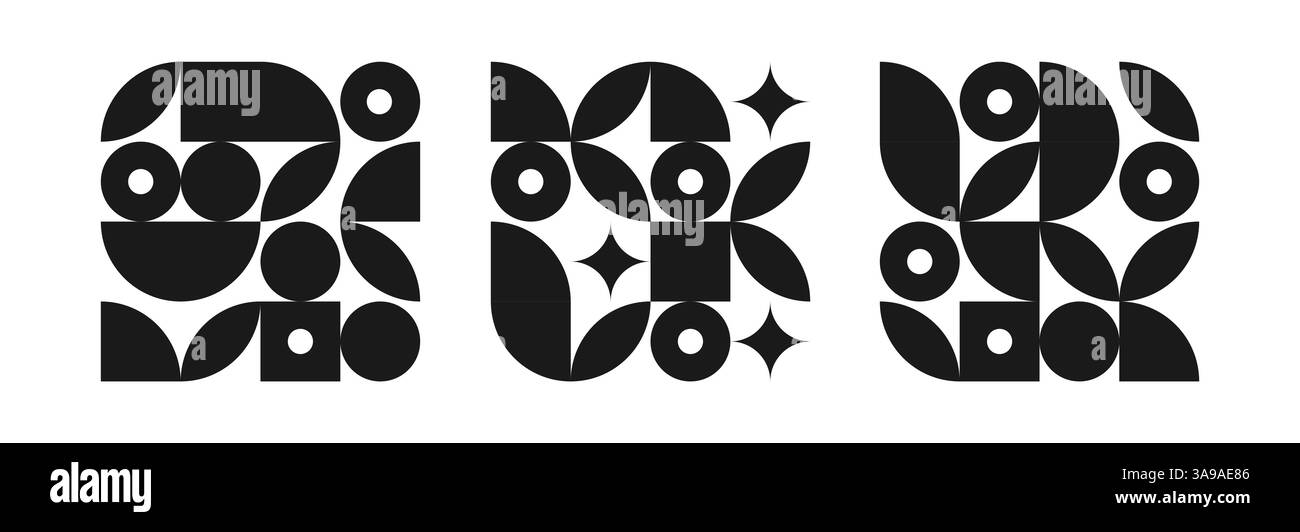 Set of geometric poster, bauhaus shapes pattern, bauhaus abstract collection of backgrounds ...