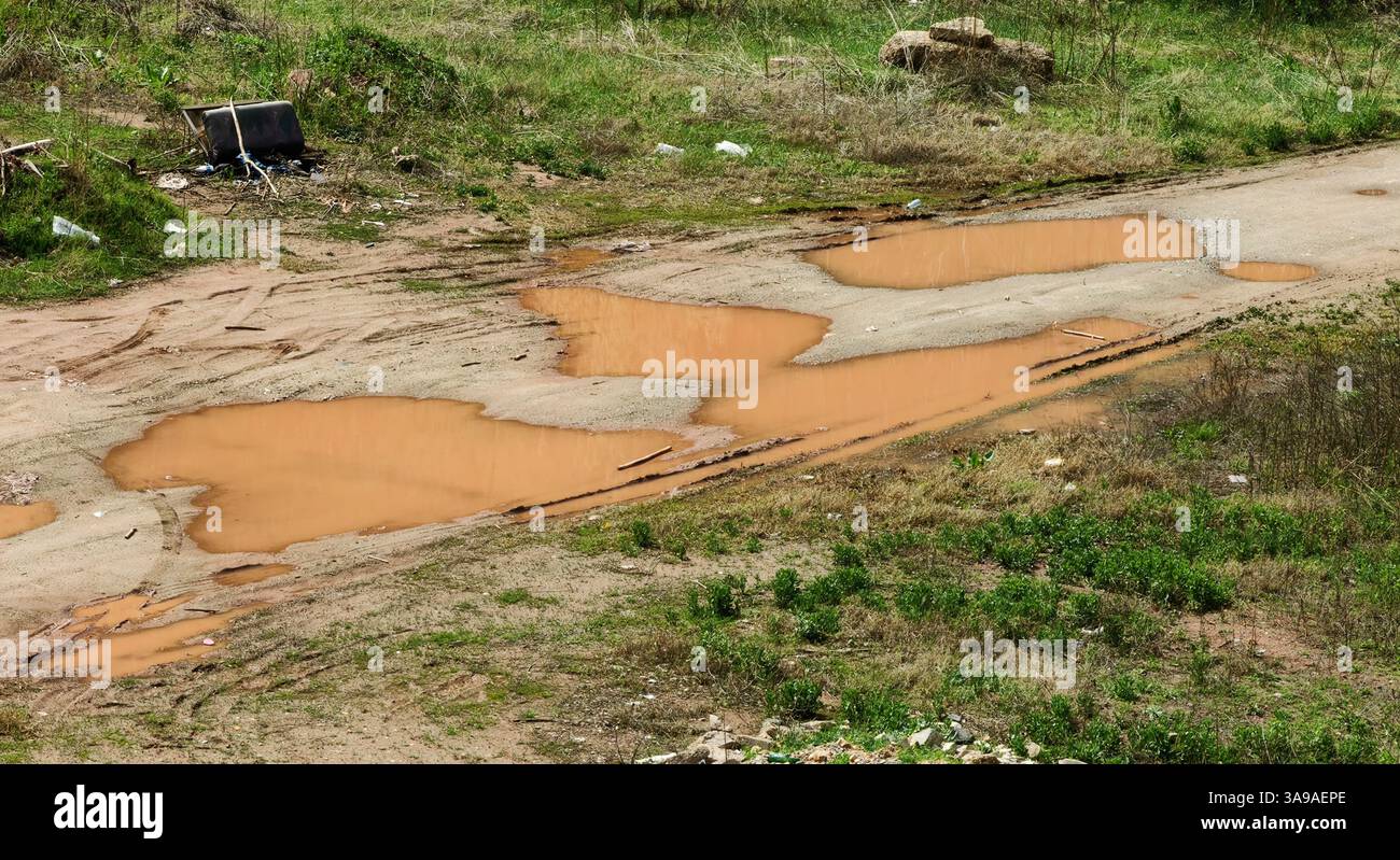 Rain on soaked soil hi-res stock photography and images - Alamy