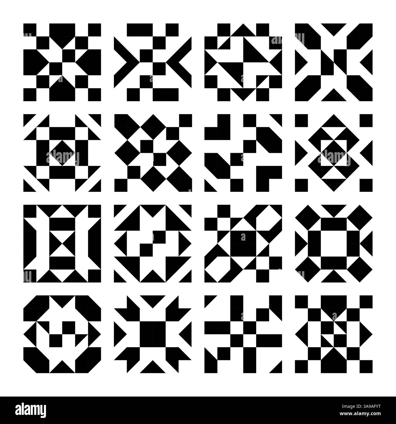 Bold black floral shapes set Black and White Stock Photos & Images - Alamy