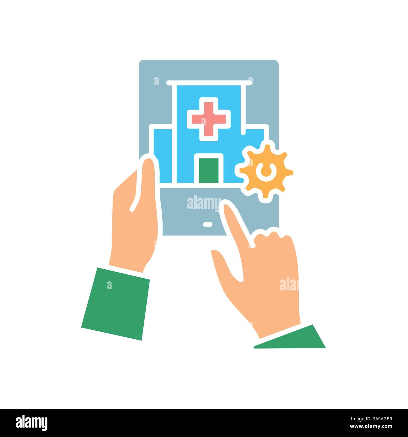 hospital management system line icon. Vector isolated element. Editable stroke Stock Vector ...