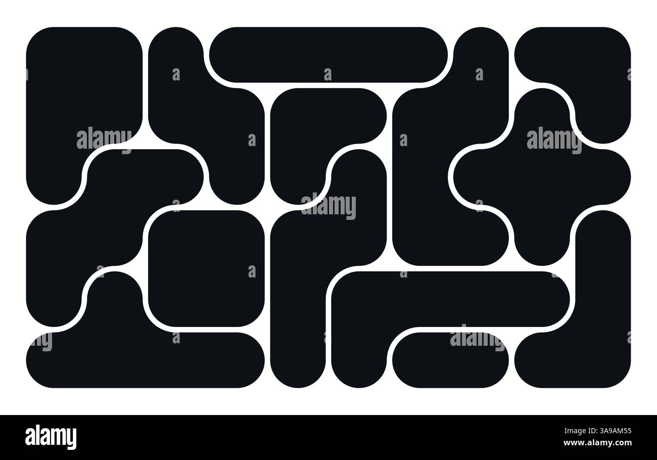 background with black liquid connected circle dots.metaballs pattern on white. abstract ...