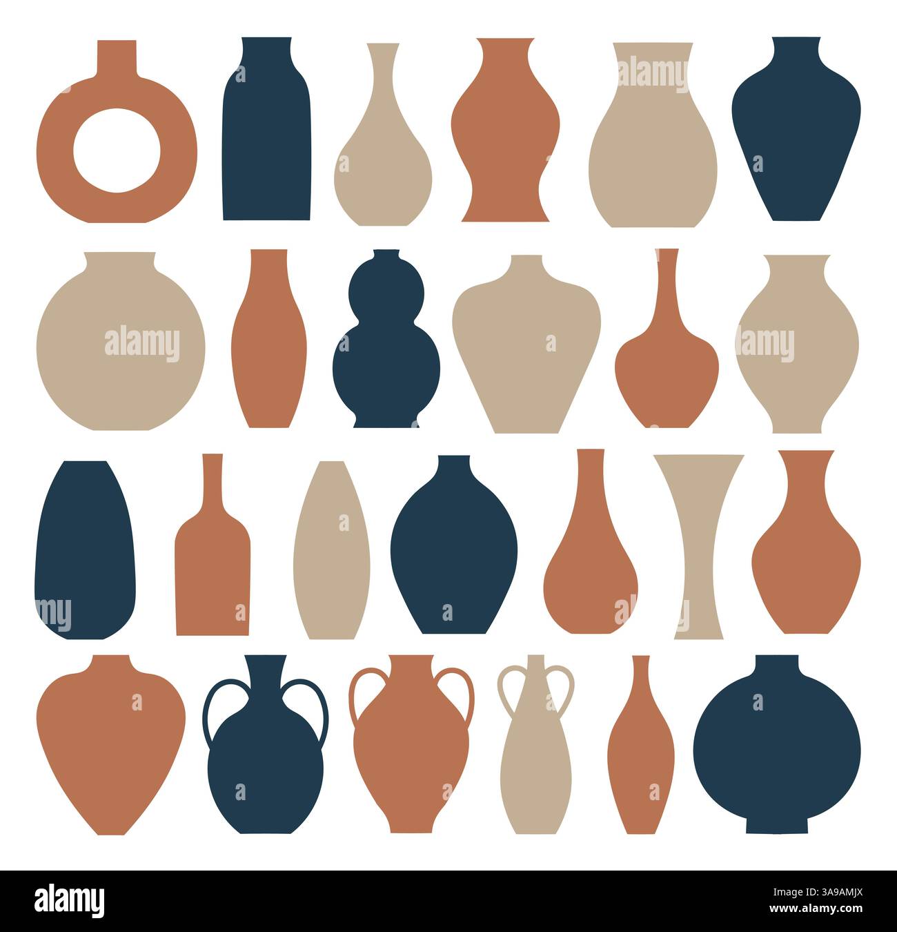 Set flowers vases in Stock Vector Images - Alamy