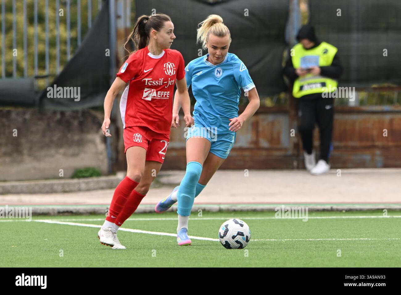 Naples, Italy. 30th Mar, 2025. Alexandra Kerr of FC Como Women competes ...