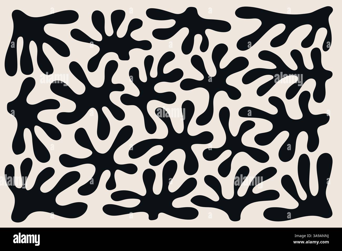 Set of abstract random black blobs isolated on white. Organic shapes ...