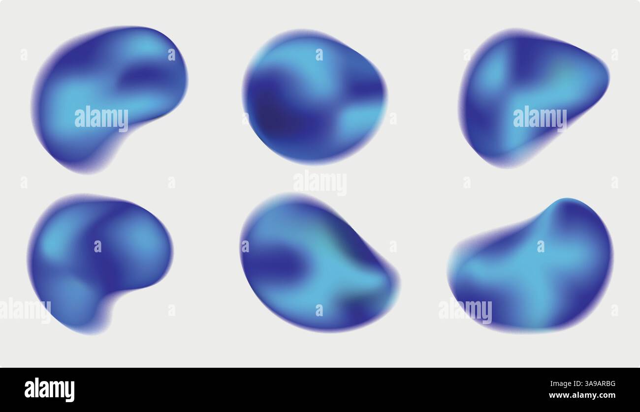 Set of gradient trendy blobs, chroma grainy gradient, set of abstract ...
